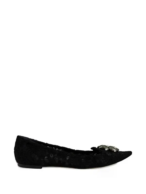 Dolce & Gabbana Lace Crystal-embellished Ballet Flats