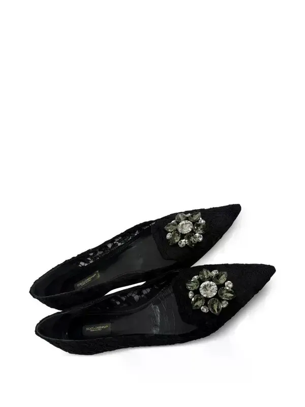 Dolce & Gabbana Lace Crystal-embellished Ballet Flats