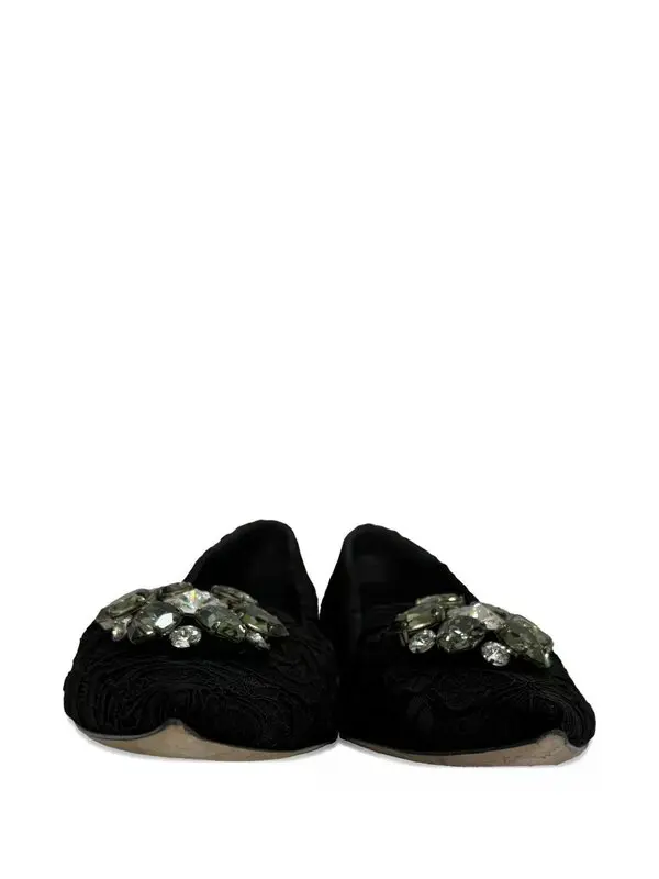 Dolce & Gabbana Lace Crystal-embellished Ballet Flats