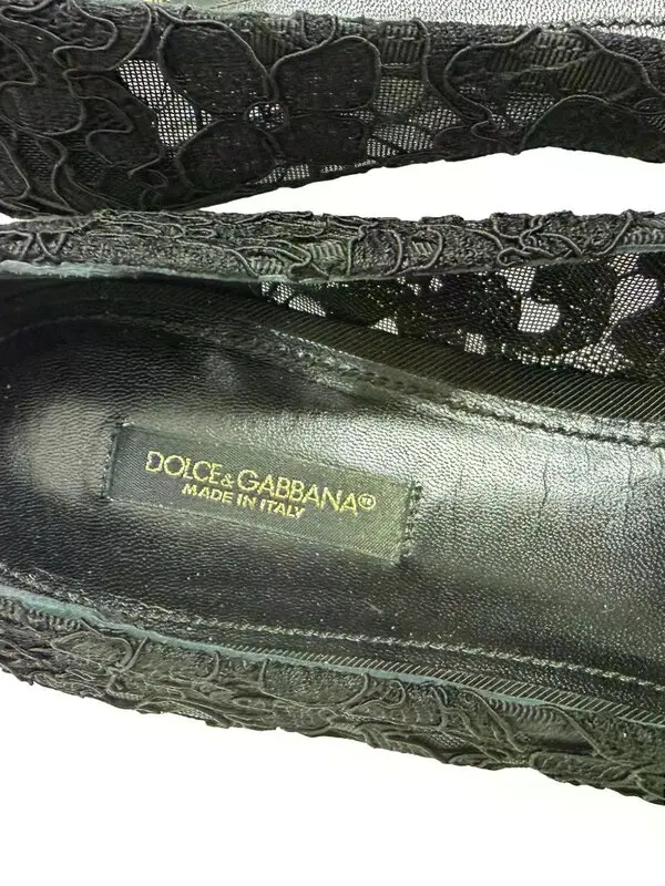 Dolce & Gabbana Lace Crystal-embellished Ballet Flats