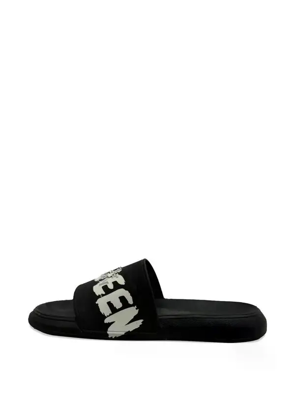 Alexander McQueen Graffiti Logo Slide Sandals