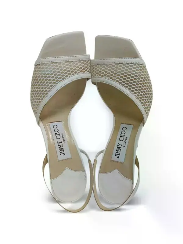 JIMMY CHOO Mesh-accented Slingback Sandals