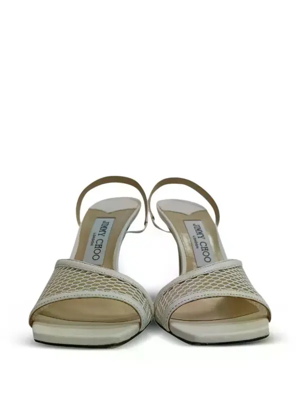 JIMMY CHOO Mesh-accented Slingback Sandals