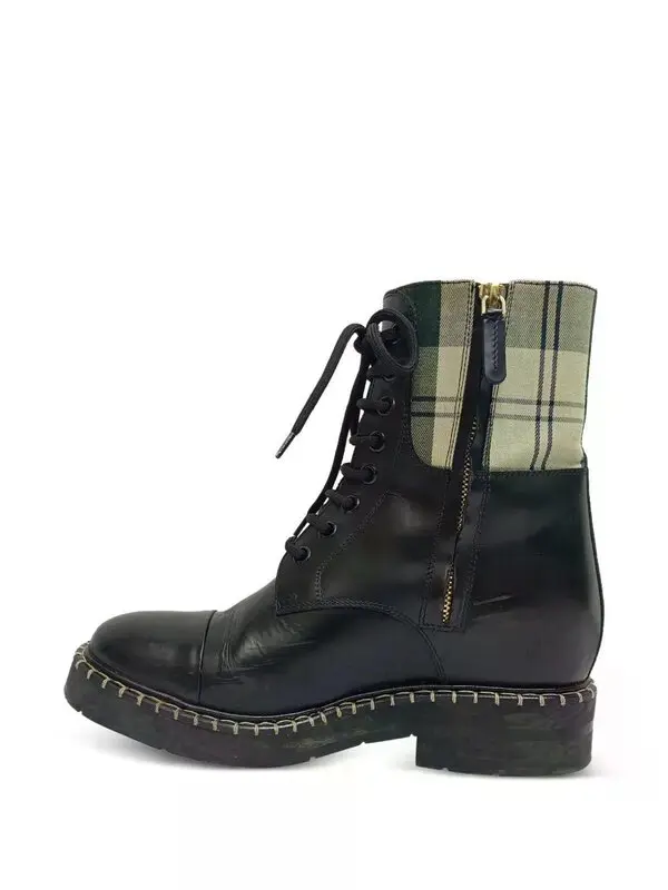 Chloé Check-print Combat Boots