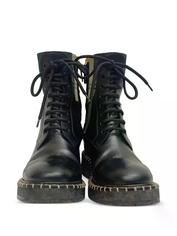 Chloé Check-print Combat Boots