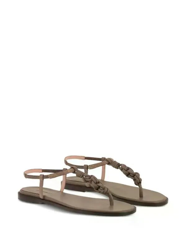 Fabiana Filippi Braided Strap Leather Sandals