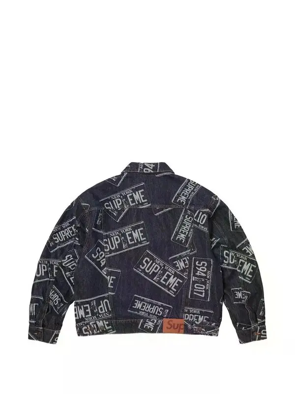 Supreme License Plate Denim Jacket - Blue