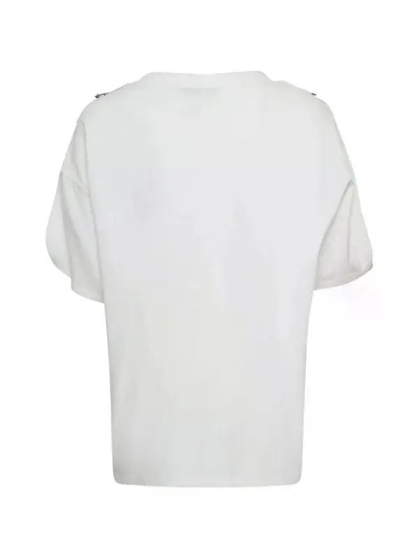 GRACE ELWOOD Key-print Turned-up T-shirt - White