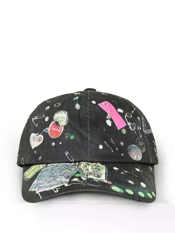 We11Done Trompe-l'oeil Printed Cap - Black