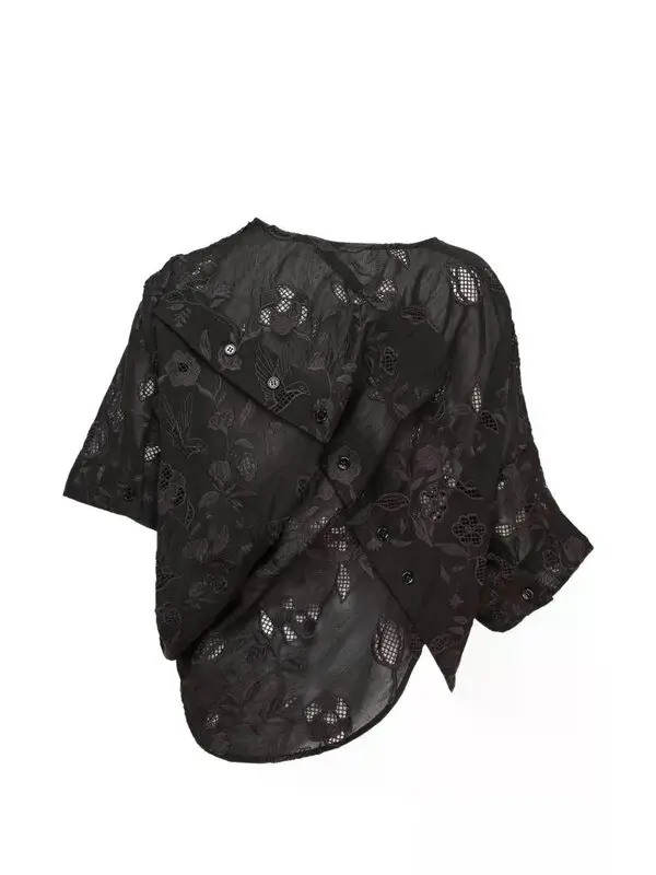 CAROLINE HU Embroidered Inverted Shirt