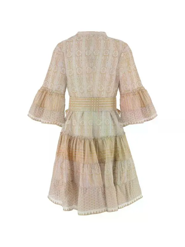 PEP'S Geometric-pattern Ruffled Dress
