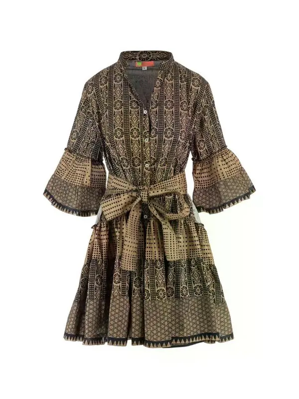 PEP'S Geometric-pattern Ruffled Dress