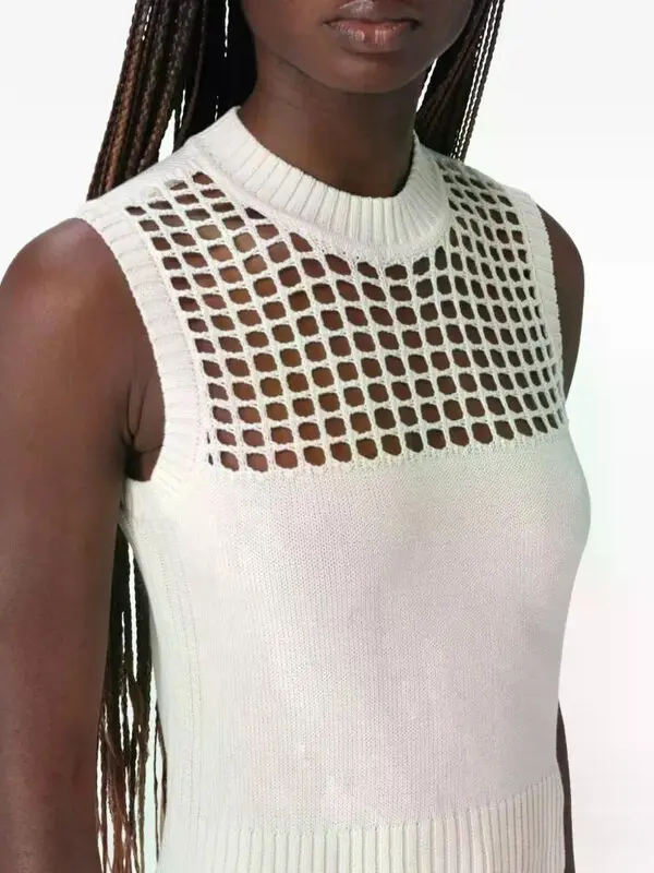 Armani Exchange Open-knit Sleeveless Top