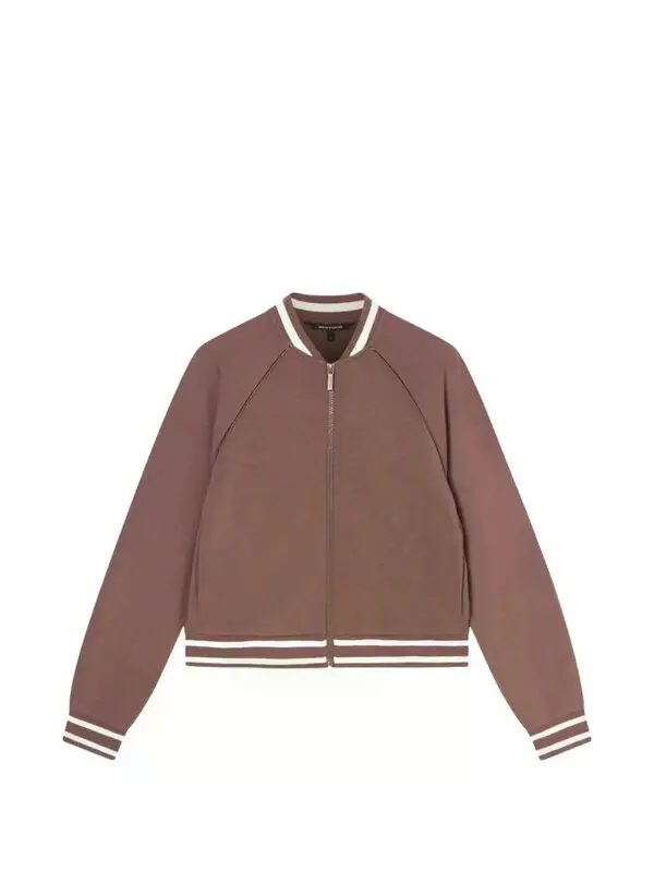 Armani Exchange Striped Trim Zip-up Sweatshirt