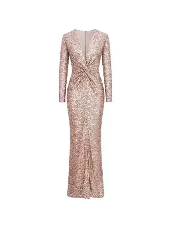 ROSERRY Sequin-embellished Knotted Maxi Dress - Pink