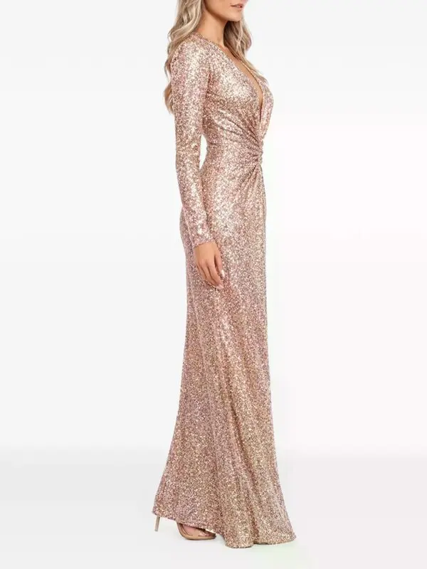 ROSERRY Sequin-embellished Knotted Maxi Dress - Pink