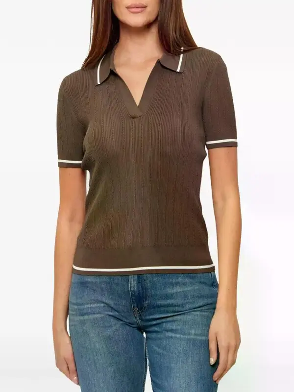 Armani Exchange Cable-knit Short-sleeve Sweater