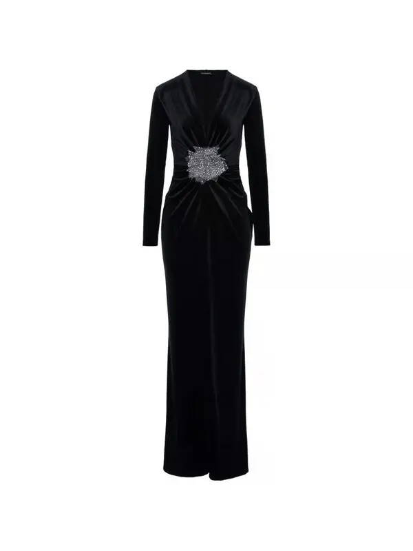 ROSERRY Tifanny Velvet Maxi Dress - Black