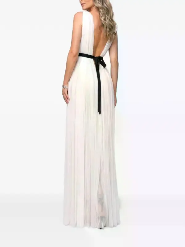 ROSERRY Pleated Tulle Maxi Dress - White