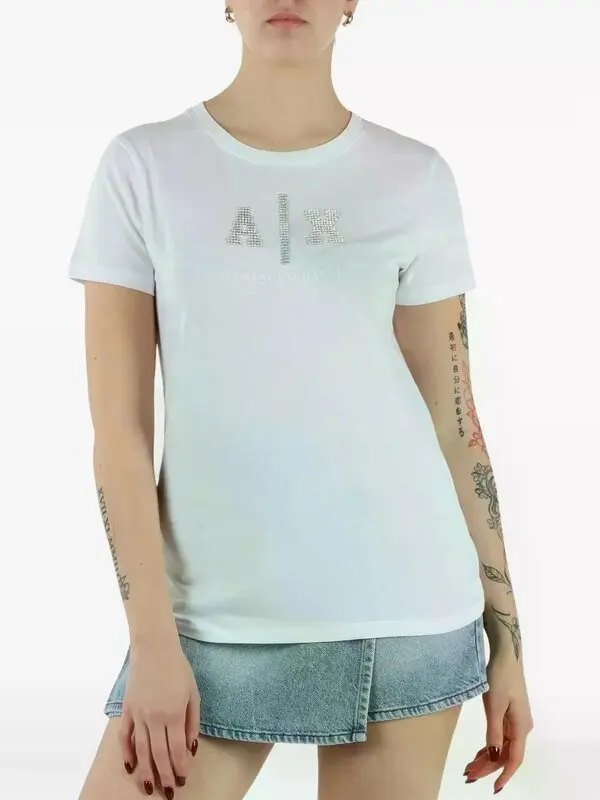 Armani Exchange Rhinestone Logo T-shirt
