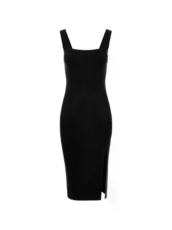 ROSERRY Kensington Side-slit Midi Dress - Black