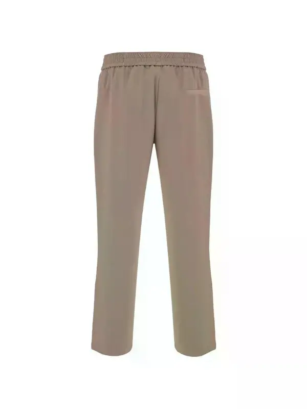 Just Cavalli Straight-leg Trousers With Logo Patch - Neutrals