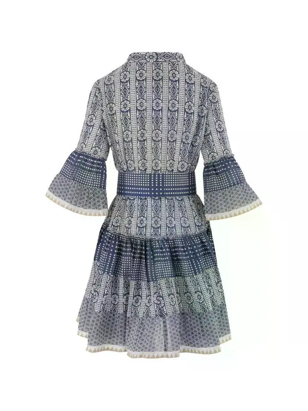 PEP'S Geometric-pattern Ruffled Dress