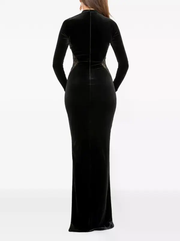 ROSERRY Sydney Lace-insert Velvet Maxi Dress - Black