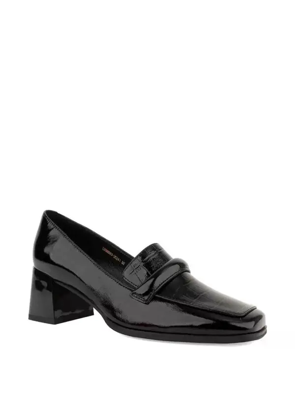 LINDA BAUMANN Croc-effect Block-heel Pumps
