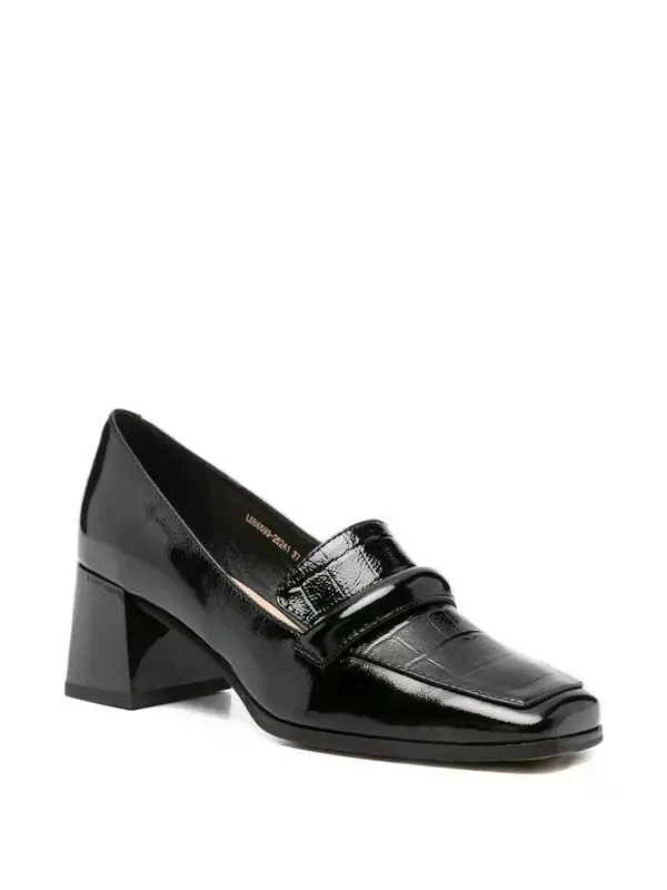 LINDA BAUMANN Croc-effect Block-heel Pumps