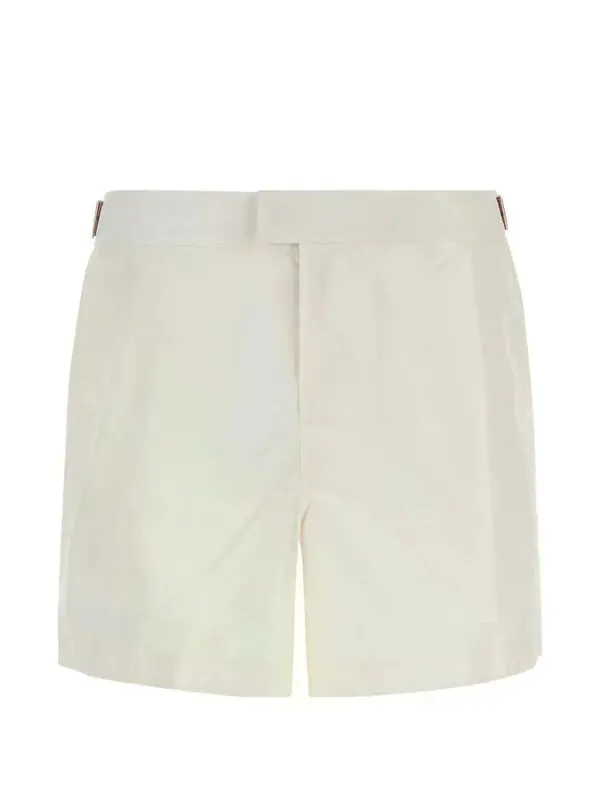 Zegna Buckled-waist Swimming Shorts - White