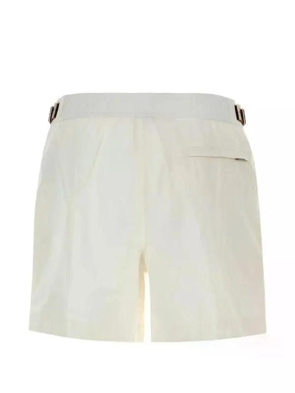 Zegna Buckled-waist Swimming Shorts - White