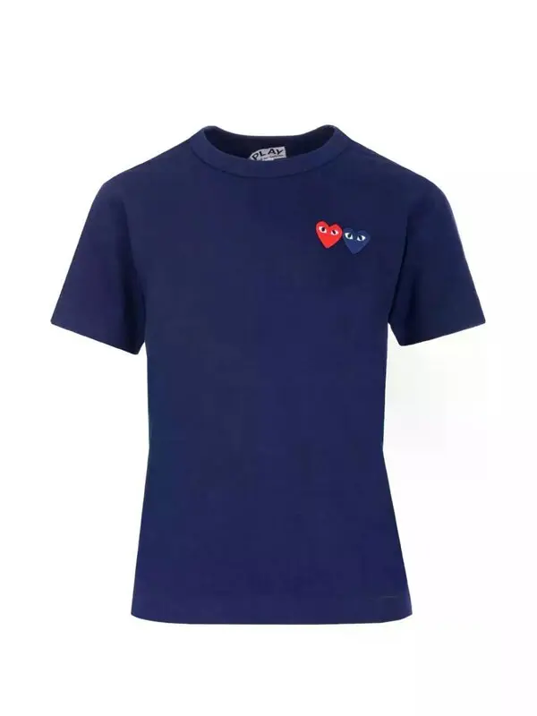 Play Comme Des Garcon Heart-patch T-shirt - Blue