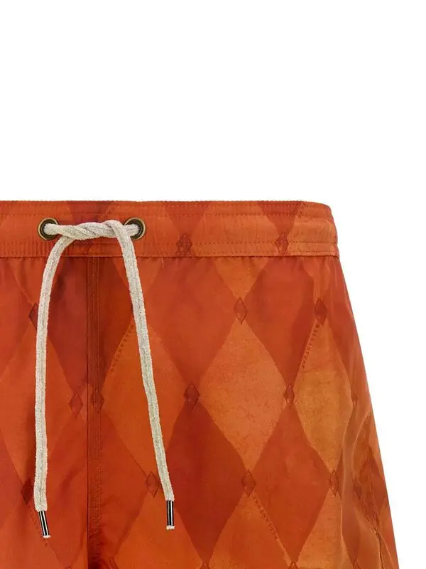 BALLANTYNE Diamond-pattern Swim Shorts - Orange