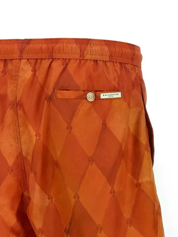 BALLANTYNE Diamond-pattern Swim Shorts - Orange
