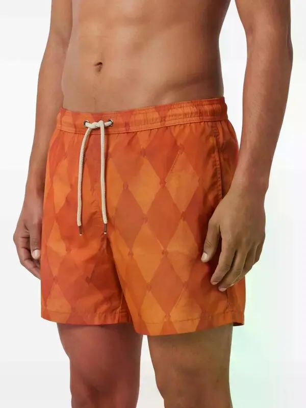 BALLANTYNE Diamond-pattern Swim Shorts - Orange