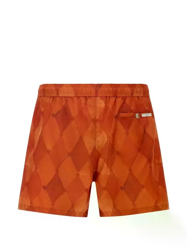 BALLANTYNE Diamond-pattern Swim Shorts - Orange
