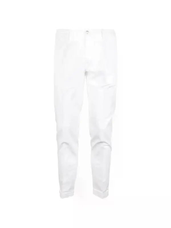 RE-HASH Pressed-crease Slim-fit Trousers - White