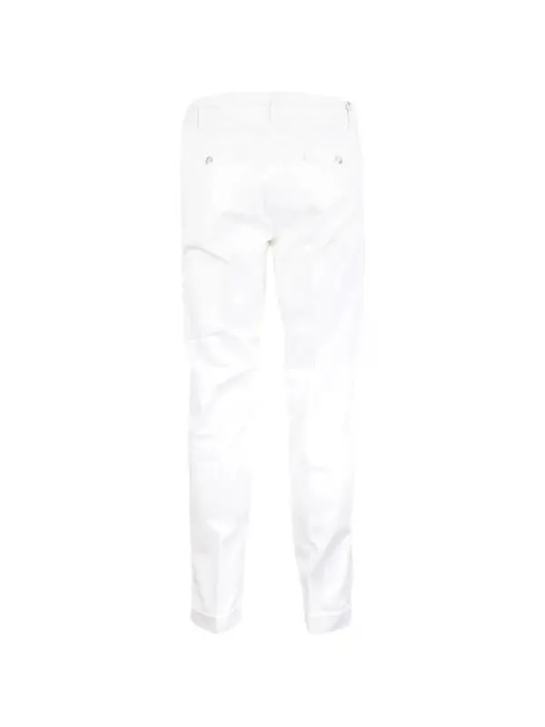 RE-HASH Pressed-crease Slim-fit Trousers - White