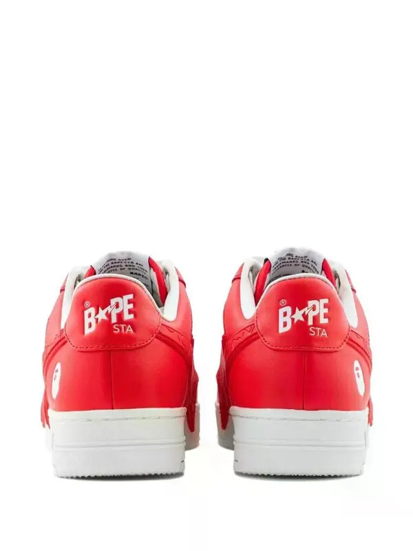 A BATHING APE Sta Leather Sneakers - Red