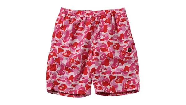 A BATHING APE Abc Camo Beach Shorts - Pink