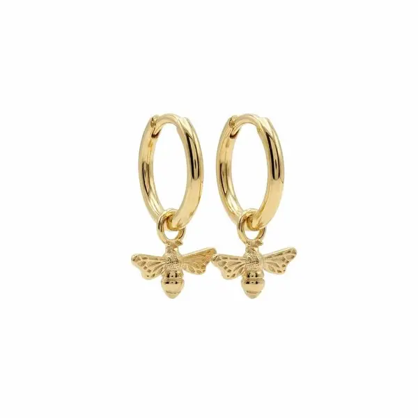 DAINTY LONDON Bumble Bee Huggie Hoop Earrings - Gold