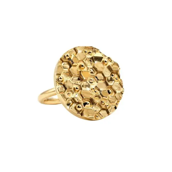 DAINTY LONDON Geometric Circle Ring - Gold