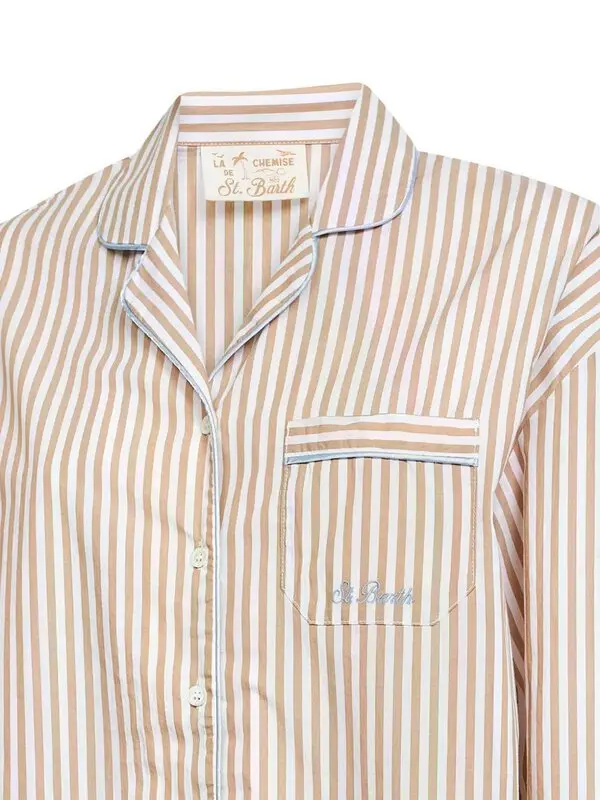 MC2 SAINT BARTH Striped Shirt With Piping Detail