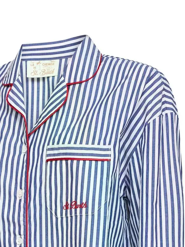 MC2 SAINT BARTH Striped-pattern Piping-detailing Shirt