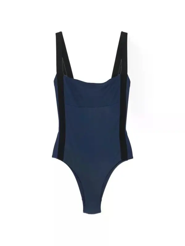 LAURA URBINATI Square-neck One-piece Swimsuit - Blue