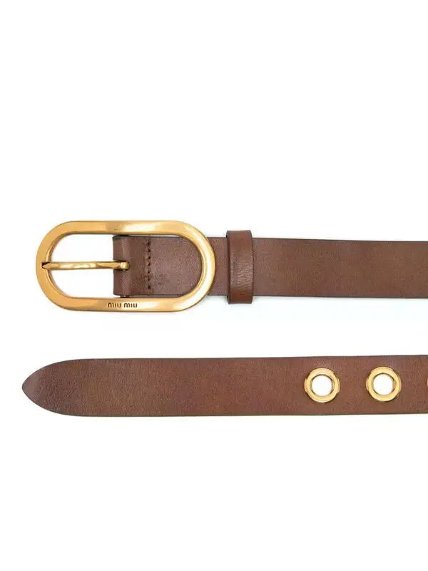 Miu Miu Oval Buckle Leather Belt
