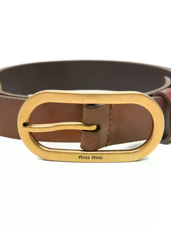 Miu Miu Oval Buckle Leather Belt