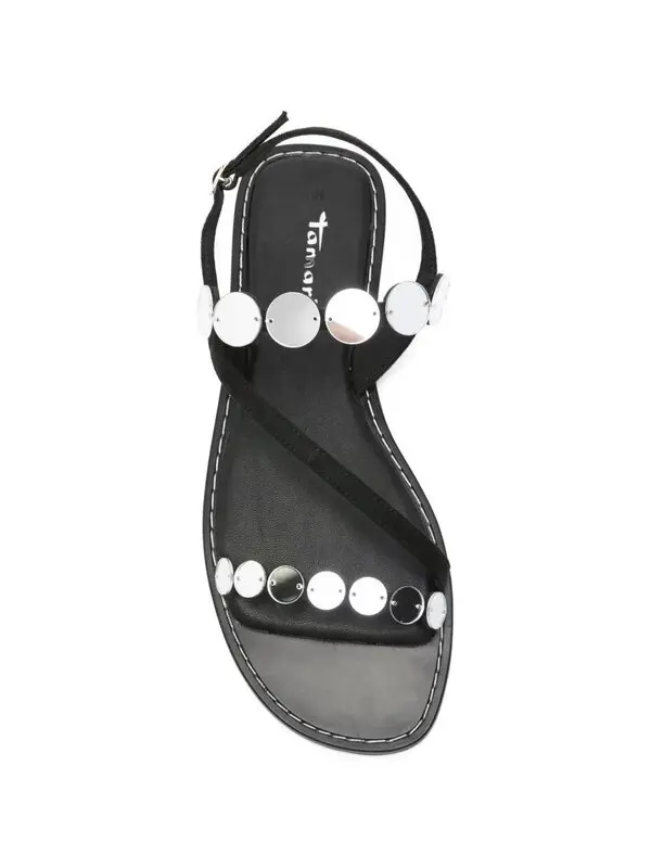 TAMARIS Embellished Flat Sandals - Black
