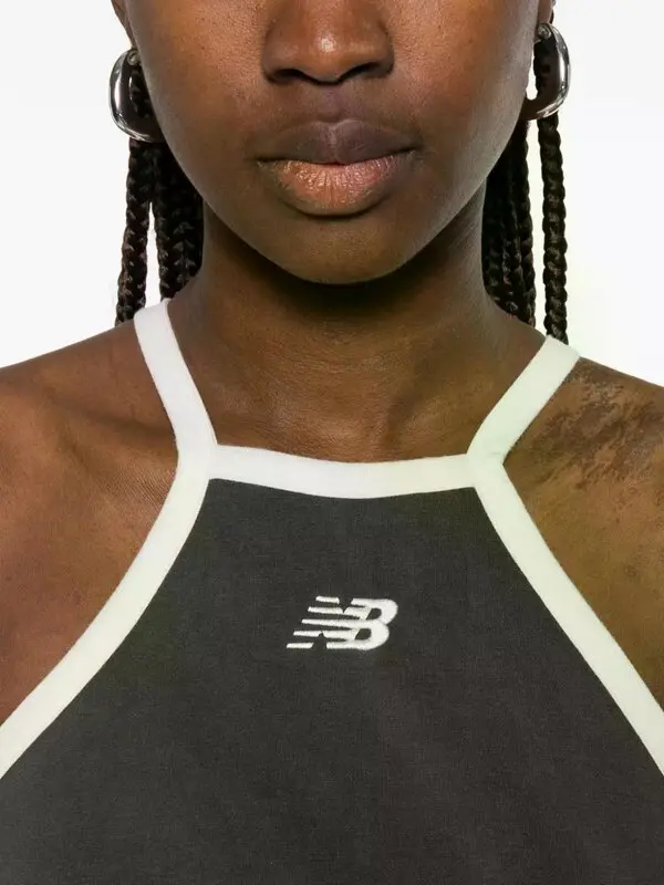 NEW BALANCE Logo-embroidered Racerback Tank Top - Grey